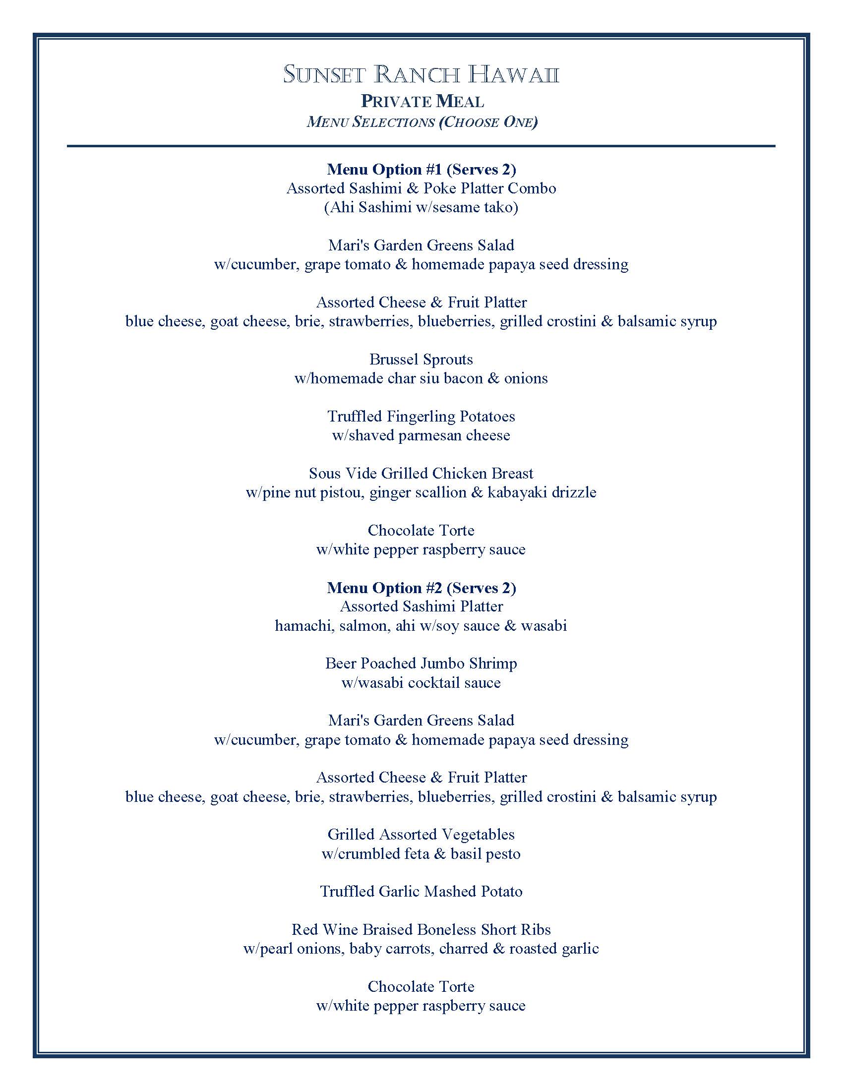 The Private Dining Experience at Sunset Ranch - Sunset Ranch Hawaii